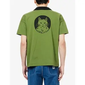 BODE Cat Graphic Cotton Polo Shirt