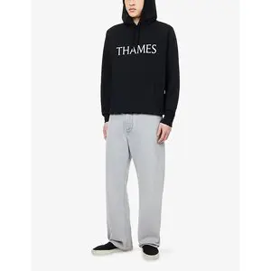 THAMES Letters Print Cotton-jersey Hoody
