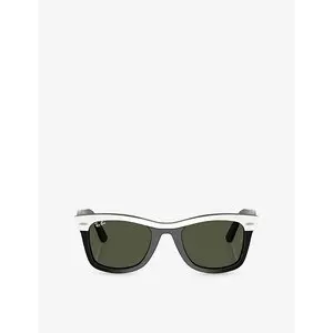 Ray-ban Rectangle-frame Acetate Sunglasses - Black