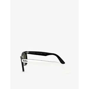 Ray-ban Rectangle-frame Acetate Sunglasses - Black