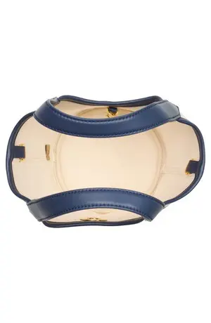 Veronica Beard Canvas Bucket Bag - Navy/ecru