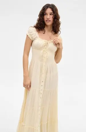 BDG URBAN OUTFITTERS Tiana Maxi Peasant Dress