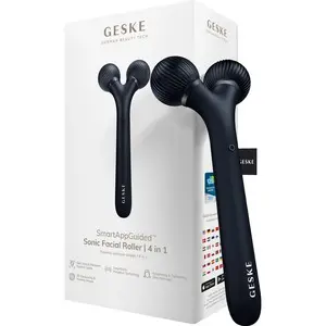 GESKE Smartappguided Sonic Facial Roller | 4 In 1 - Black