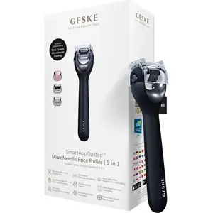 GESKE Smartappguided Microneedle Face Roller | 9 In 1 - Black