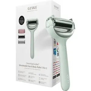 GESKE Smartappguided Microneedle Face & Body Roller | 9 In 1 - Green