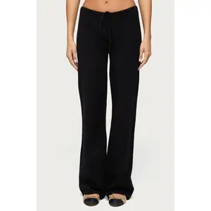 EDIKTED Low Rise Knit Drawstring Pants - Black