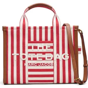 Marc Jacobs The Stripe Canvas Medium Tote - True Red Multi