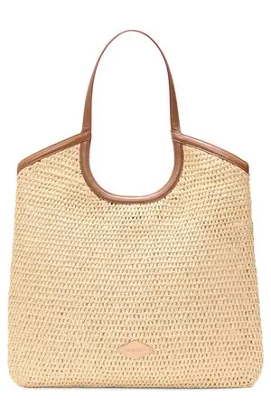 Mz Wallace Large Georgica Crochet Tote - Camel