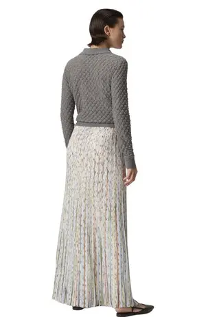 Missoni Long Skirt In Ribbed Space-dye Viscose With Sequins - Multicoloured
