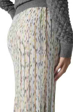 Missoni Long Skirt In Ribbed Space-dye Viscose With Sequins - Multicoloured