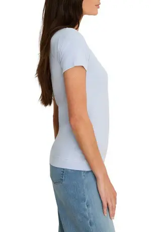 NIC+ZOE Ribbed Cotton Blend T-shirt - Sky