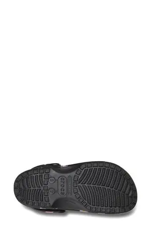 CROCS Flower Print Classic Clogs - Black