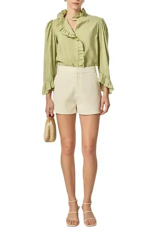 English Factory Ruffle-trimmed Blouse - Sage