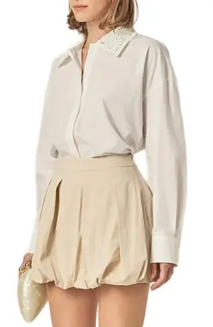 English Factory Crochet Collar Shirt