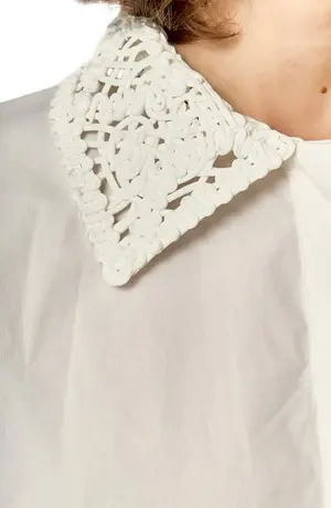 English Factory Crochet Collar Shirt