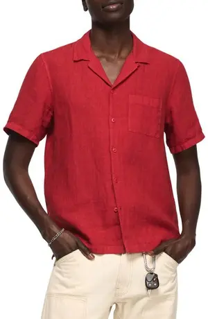 Lucky Brand Notch Collar Short Sleeve Button-up Shirt - Emboldened