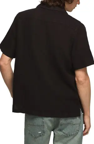 Lucky Brand Notch Collar Short Sleeve Button-up Shirt - Phantom