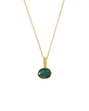 OTTOMAN HANDS Siena Gemstone Pendant Necklace - Emerald