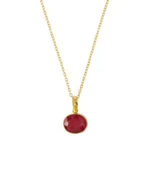 OTTOMAN HANDS Siena Gemstone Pendant Necklace - Ruby