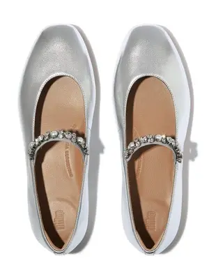 Fitflop Delicato Pearl Crystal Ballerinas - Silver