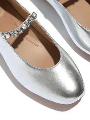 Fitflop Delicato Pearl Crystal Ballerinas - Silver