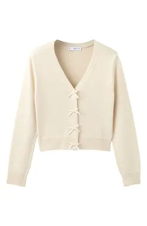 Mango Bow Embellished Cardigan