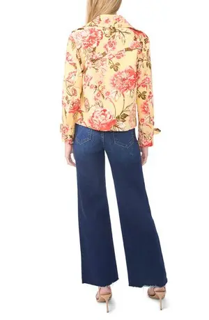Ted Baker London Floral Print Linen Trench Coat