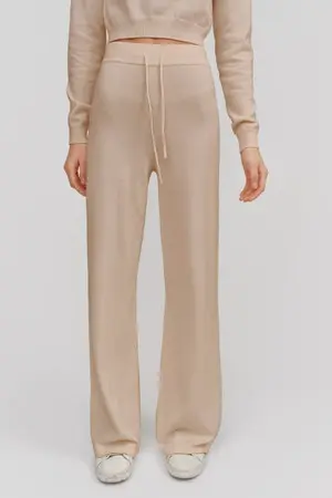 KATHRYN MCCARRON Alex Wide Leg Cashmere Pant - Camel