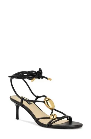 Nine West Greska Ankle Wrap Sandals - Black