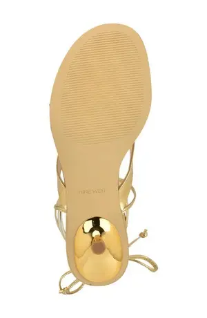 Nine West Ankle Wrap High Heel Sandals - Gold
