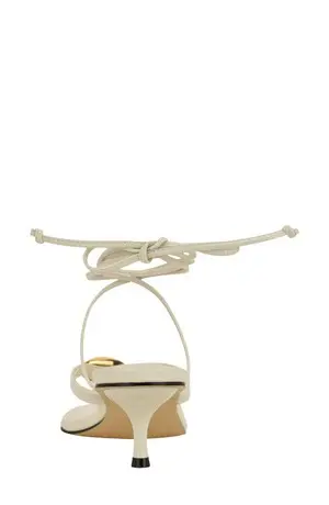 Nine West Ankle Wrap High Heel Sandals - Ivory