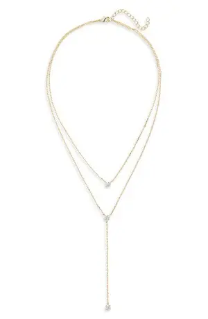 Shashi Solitaire Layered Necklace - Gold