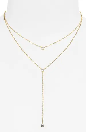 Shashi Solitaire Layered Necklace