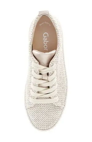Gabor Woven Platform Sneakers - Oak