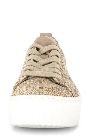Gabor Woven Platform Sneakers - Sand
