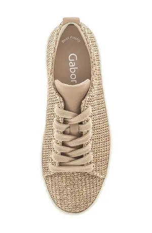 Gabor Woven Platform Sneakers - Sand