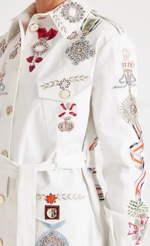 TEMPERLEY LONDON Diamantine Shirt Jacket - Cream