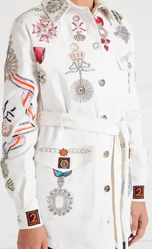 TEMPERLEY LONDON Diamantine Shirt Jacket - Cream