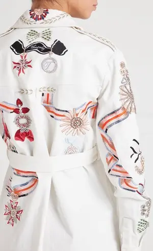TEMPERLEY LONDON Diamantine Shirt Jacket - Cream
