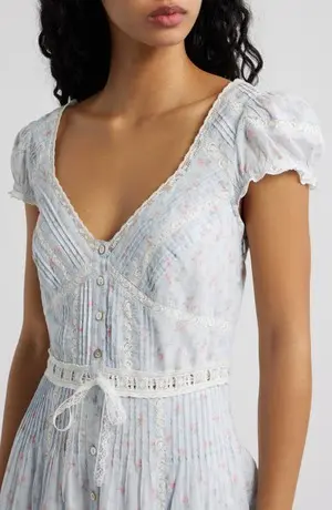 LoveShackFancy Aurela Lace Trim Maxi Dress