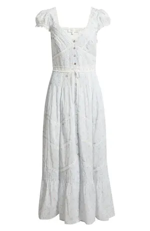 LoveShackFancy Aurela Lace Trim Maxi Dress