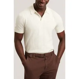 Ted Baker London Edgard Cotton & Linen Polo - Ecru