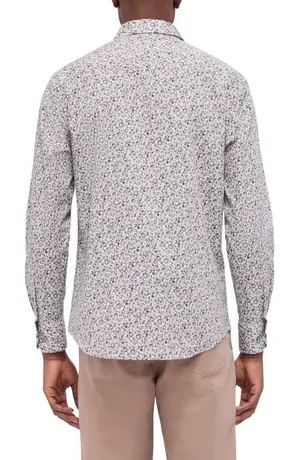 Bugatchi Julian Shaped Fit Geo Print Button-up Shirt - Willow