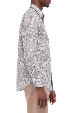Bugatchi Julian Shaped Fit Geo Print Button-up Shirt - Willow