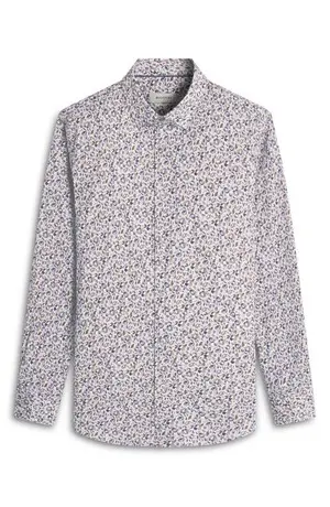 Bugatchi Julian Shaped Fit Geo Print Button-up Shirt - Willow