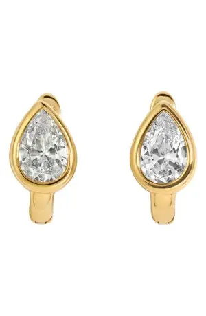 Lili Claspe Rhea Pear Cut Huggie Hoop Earrings - Gold