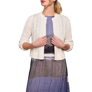 NIC+ZOE Pointelle Stitch Cotton-blend Cardigan