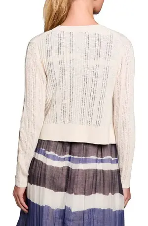 NIC+ZOE Pointelle Stitch Cotton-blend Cardigan