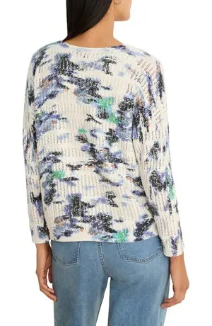 NIC+ZOE Pointelle V-neck Sweater