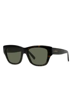 Givenchy City 53mm Geometric Sunglasses - Dark Havana/green